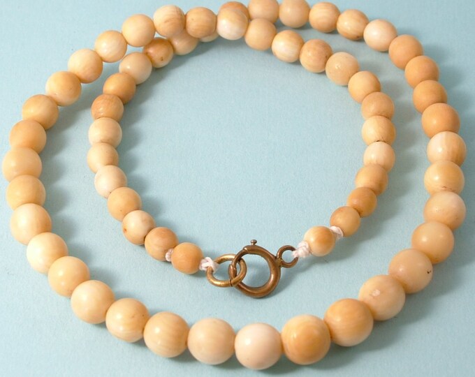 Antique Victorian 1800s, Pre Ban Ivory, Bead Necklace - Etsy