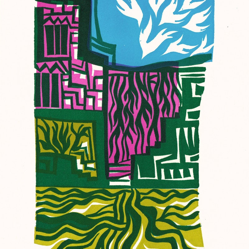 Abstract Lino Cut - Etsy