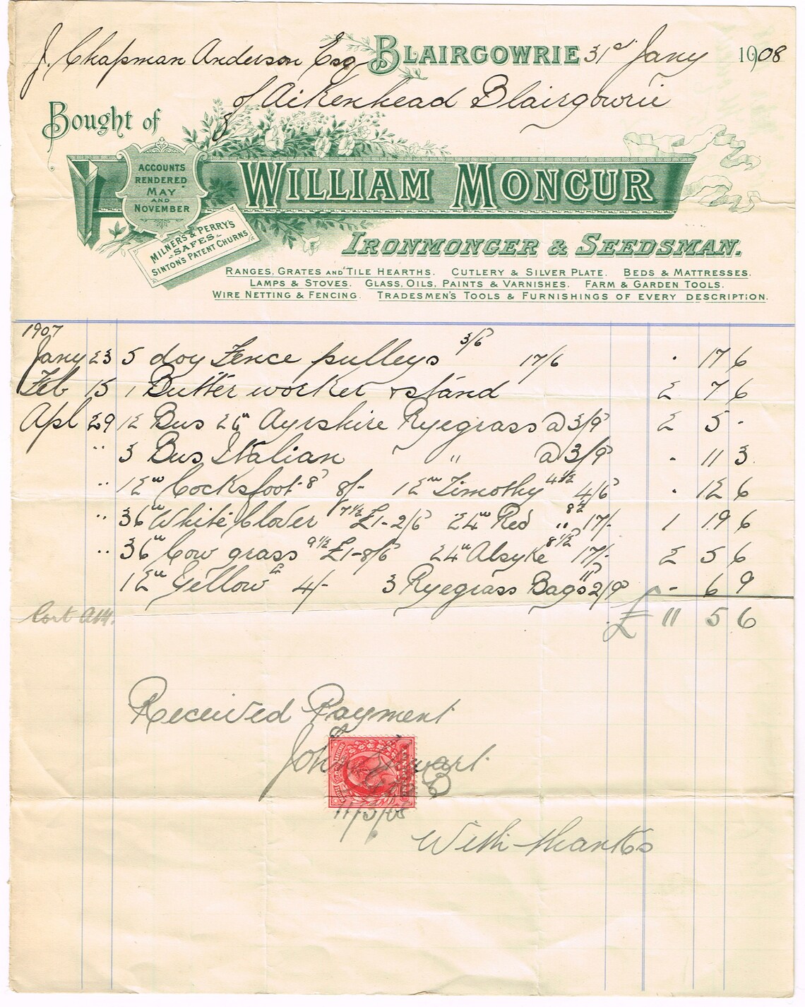 Antique vintage Victorian 19th century 1800s invoice bills | Etsy