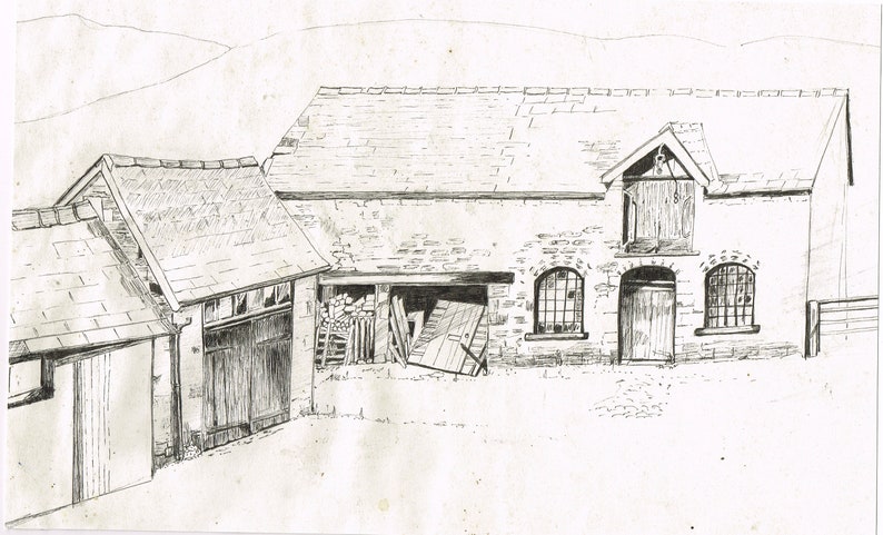 Antique Vintage Original 1980s Ink Sketch Drawing Old - Etsy