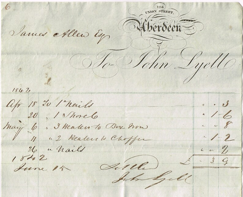 Antique Vintage Victorian 19th Century 1800s Invoice Bills | Etsy