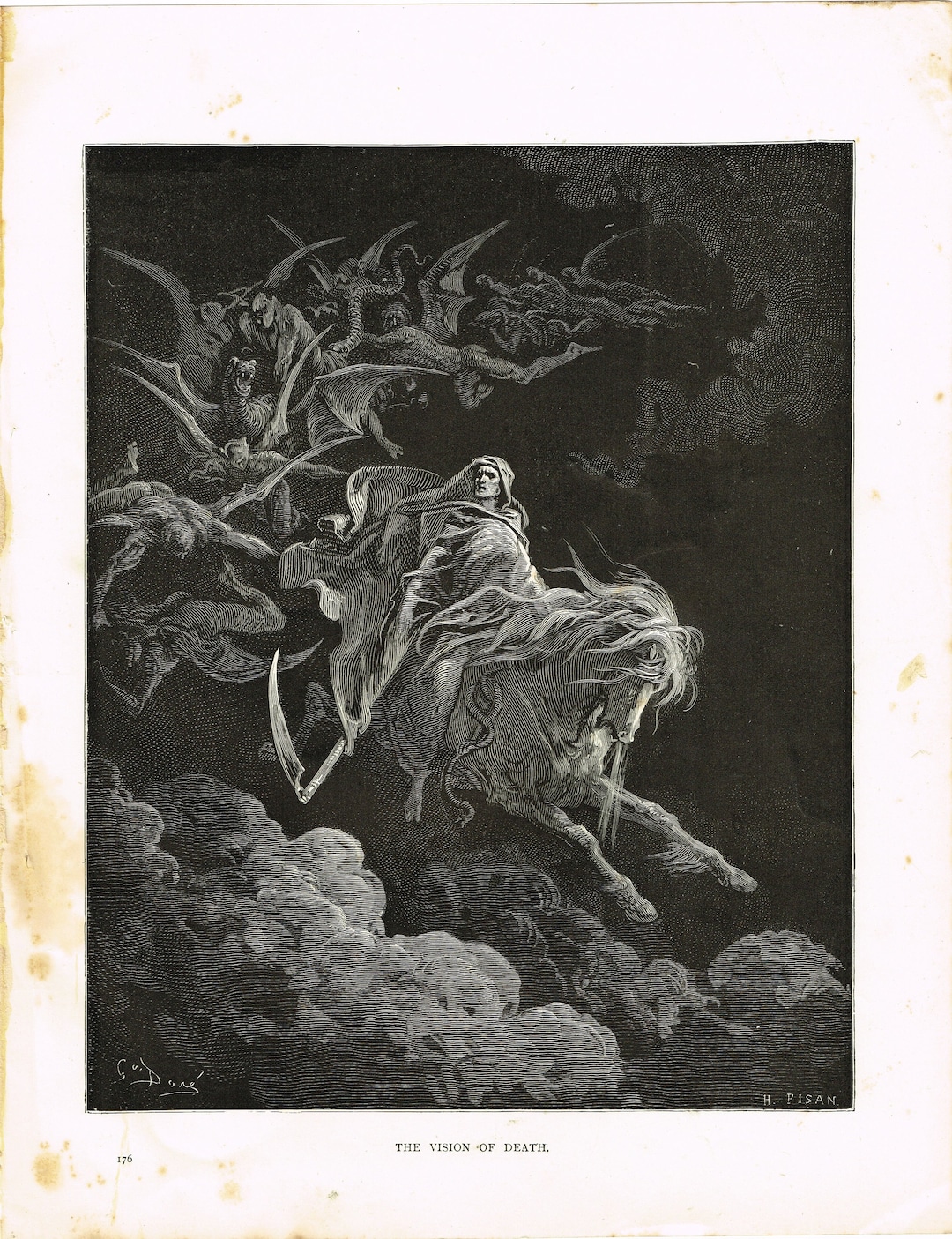 Antique Print ' the Vision of Death ' Divine Comedy by Gustave Dore ...