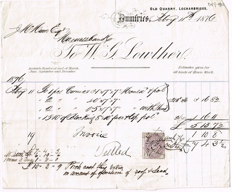 Antique Vintage Victorian 19th Century 1800s Invoice Bills - Etsy