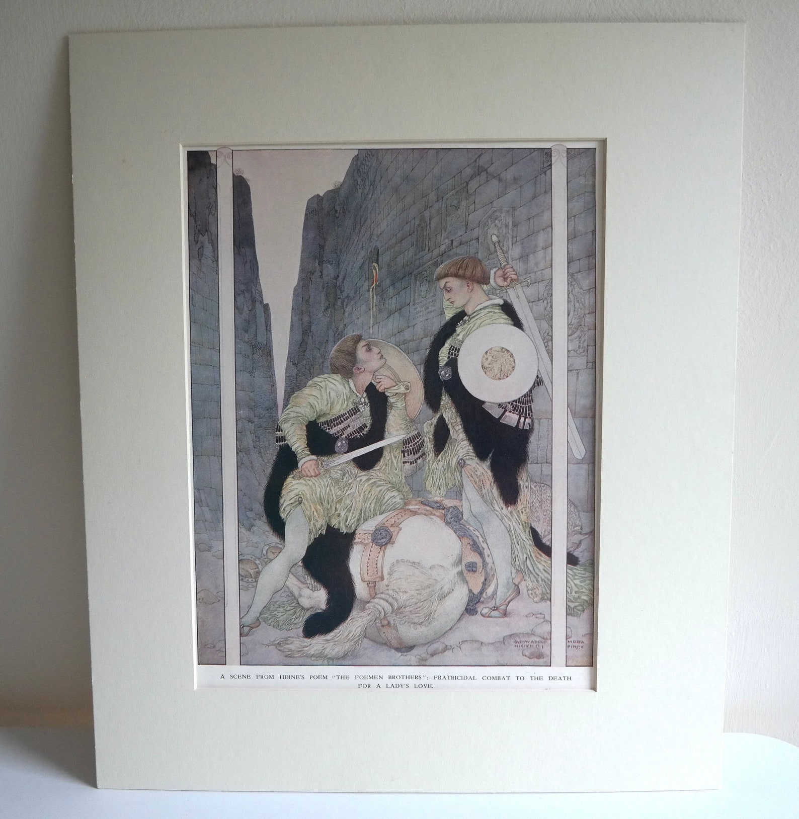 Large Original Vintage Mounted 1940s Coloured Print of - Etsy