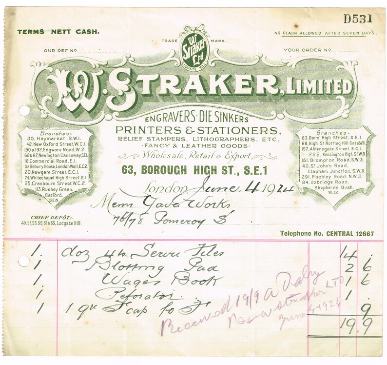 Antique Vintage Victorian 19th Century 1800s Invoice Bills | Etsy