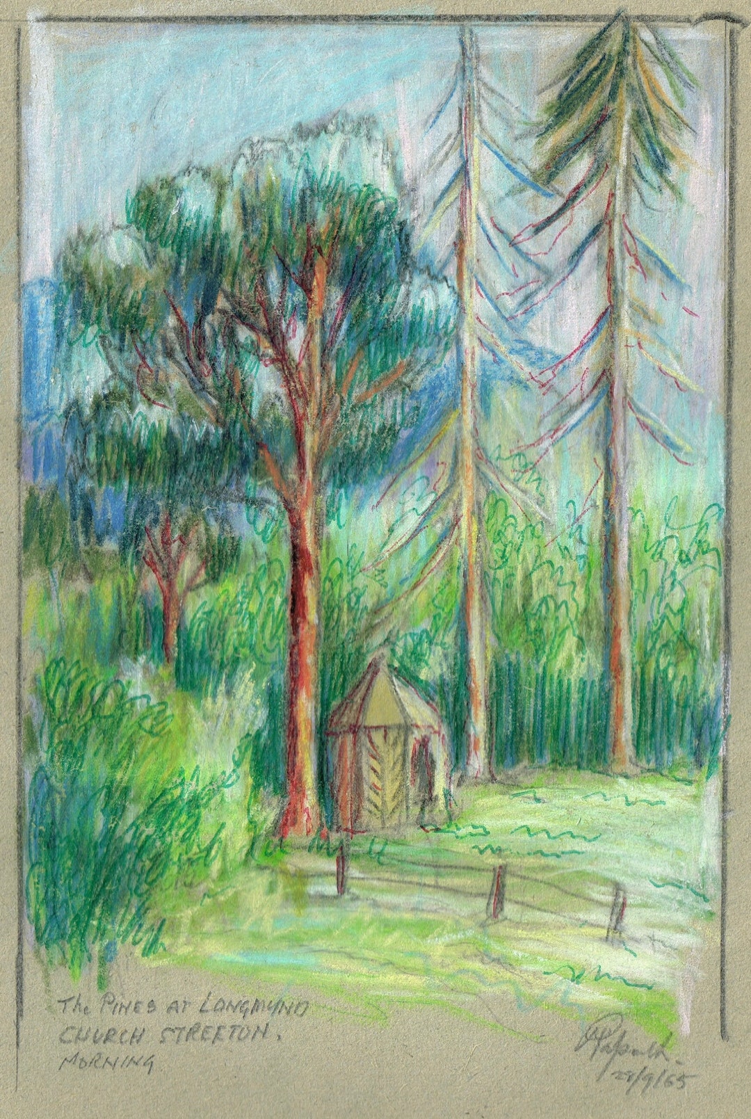 Vintage Original 1960s Drawing / Painting Picture of the Pines at ...