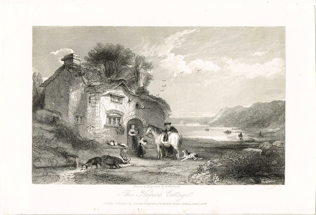 Antique Vintage 1800s, Victorian Etching Engraving Print ' the Keeper's ...