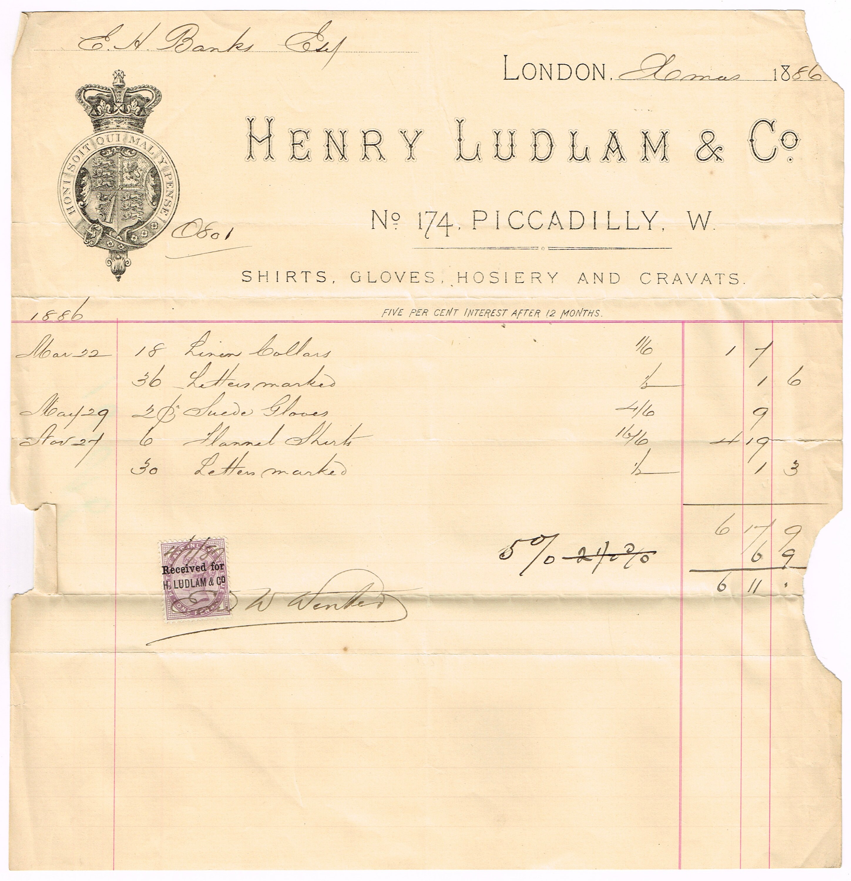 Antique vintage Victorian 19th century 1800s invoice bills | Etsy