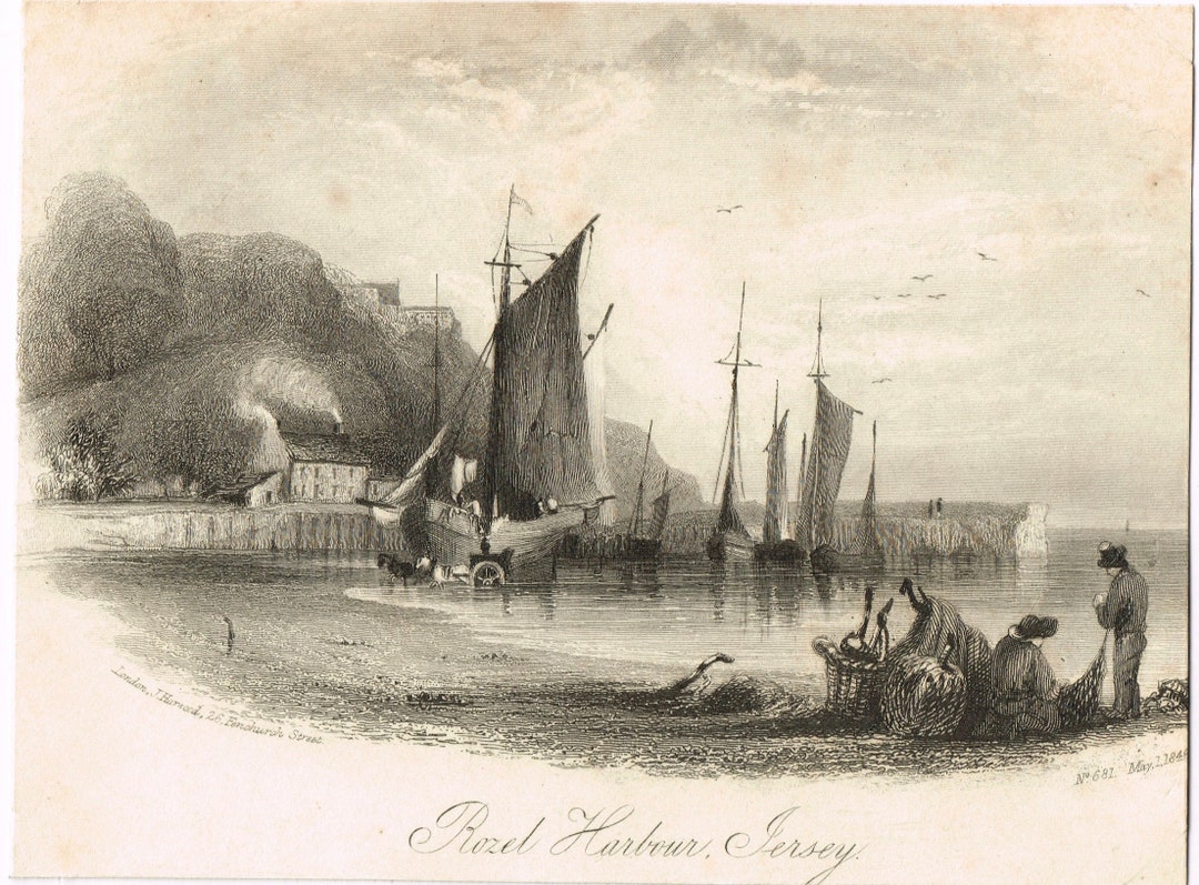 Antique Vintage 1800s, Victorian Etching Engraving Print ' Rozel ...