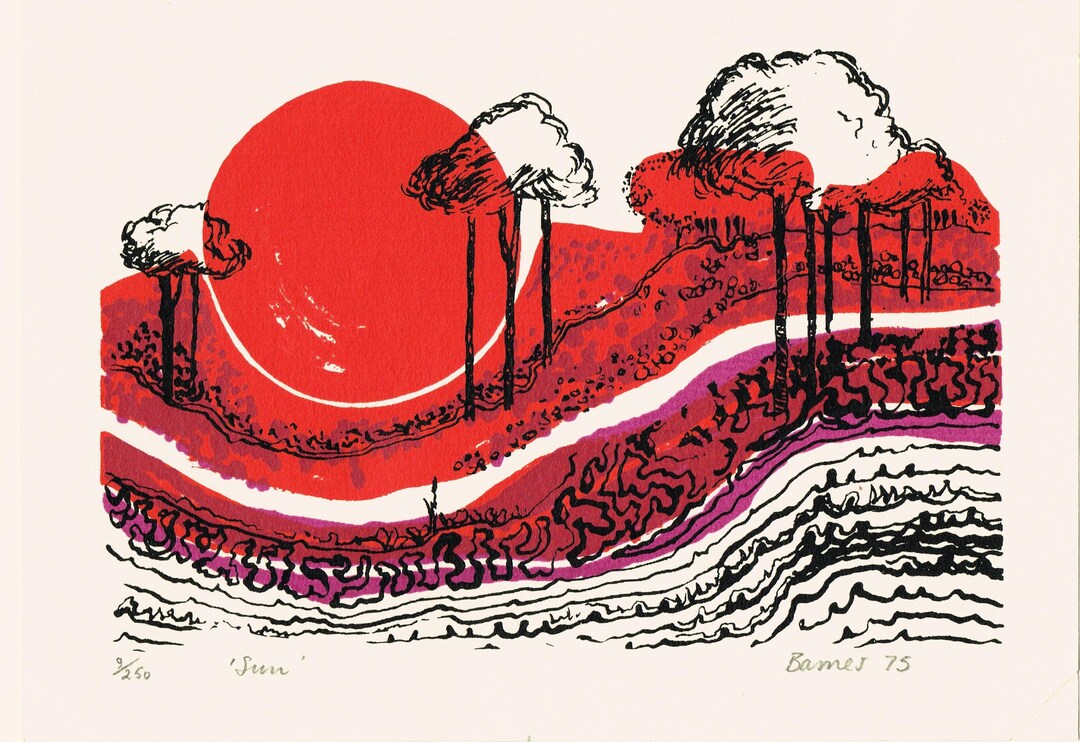 Vintage 1970s Original Screen Print Landscapes by Robert Barnes - Etsy