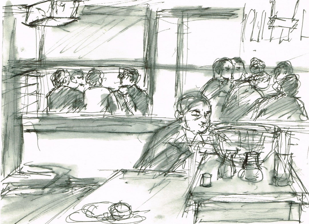 Vintage Original 1980s Pen and Ink Drawings Sketches, Japanese Scenes ...