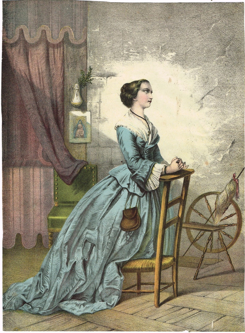 Antique Vintage 1800s Victorian Coloured Stipple Engraving - Etsy