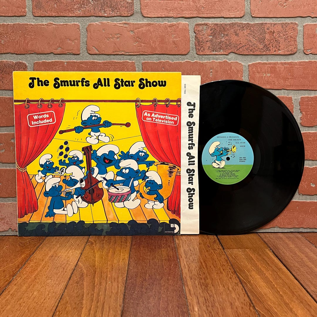 The Smurfs All Star Show Vinyl Record Album LP 1981 Children's Cartoon ...
