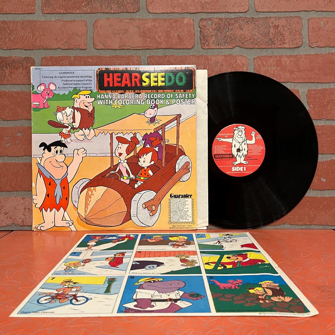 Flintstones Hanna Barbera Soundtracks Hear See Do Safety Vinyl Record ...