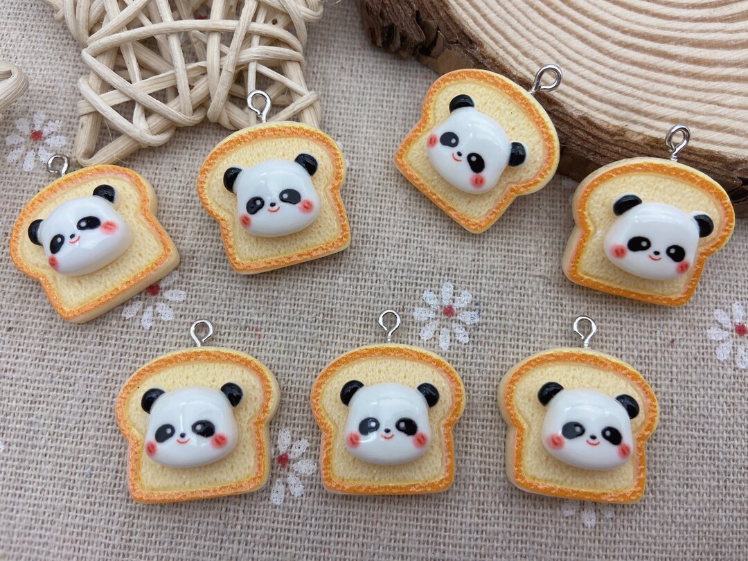 Resin Cute Bread Panda Charm,toast Pendants for Jewelry Making,earring ...