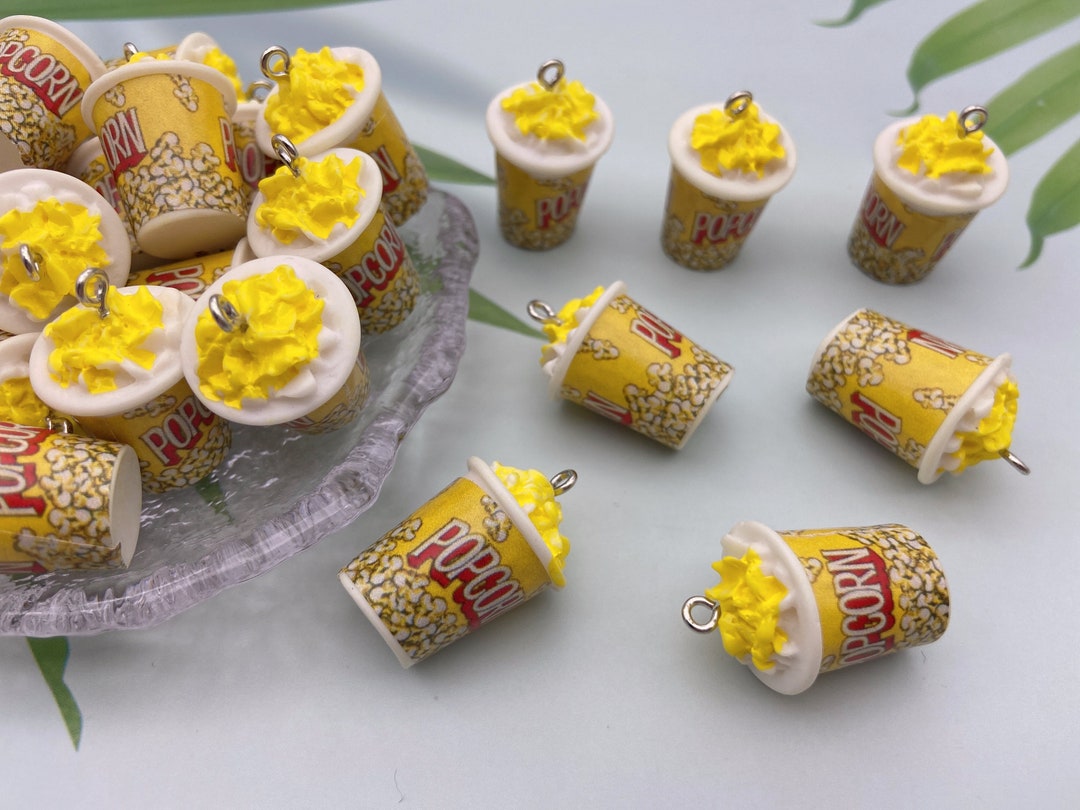 Resin Miniature Food Yummy Popcorn Charms Earring Necklace Bracelet ...