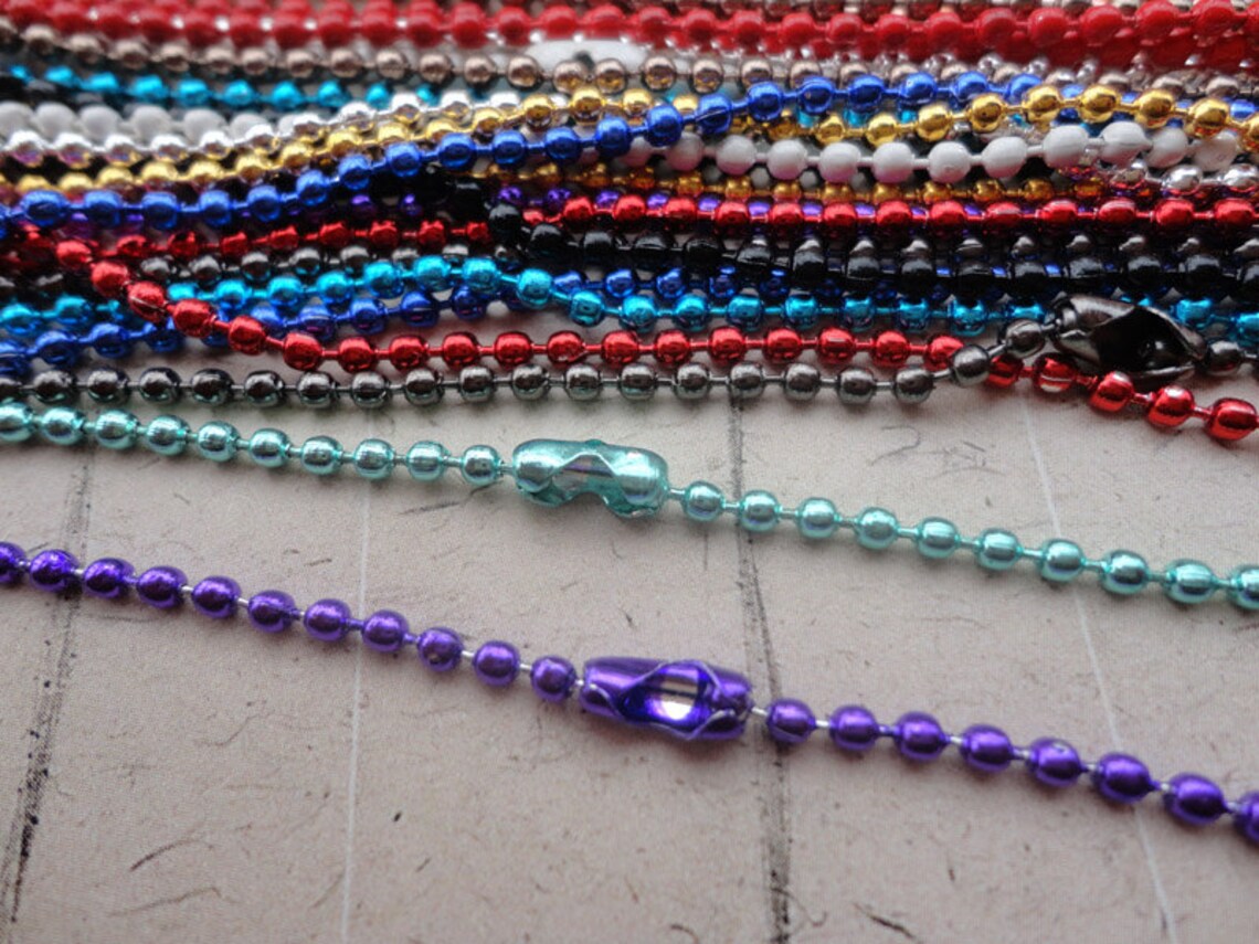 32 Assorted Colors16colors Ball Chain Necklaces 27inch - Etsy
