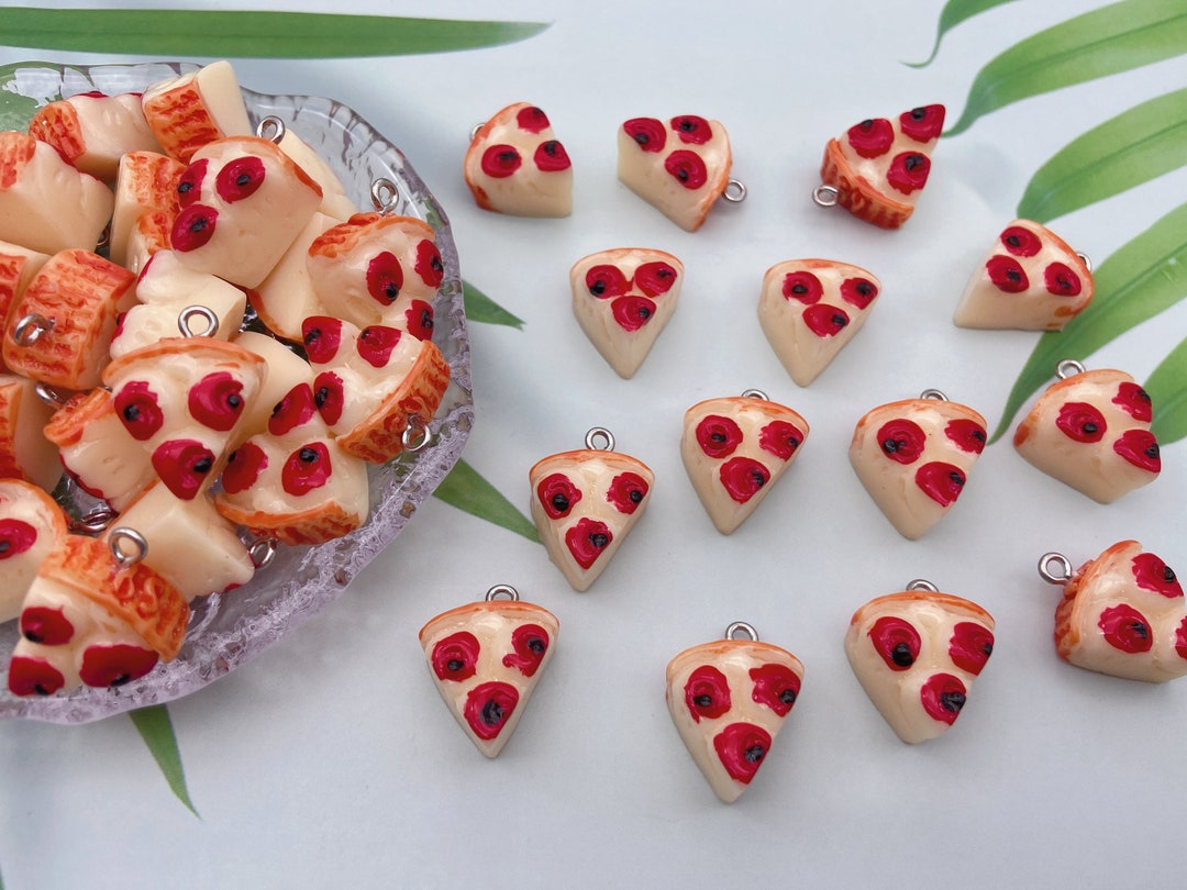 Resin Yummy Pizza Charms Food Pendants for Jewelry Making Earring ...