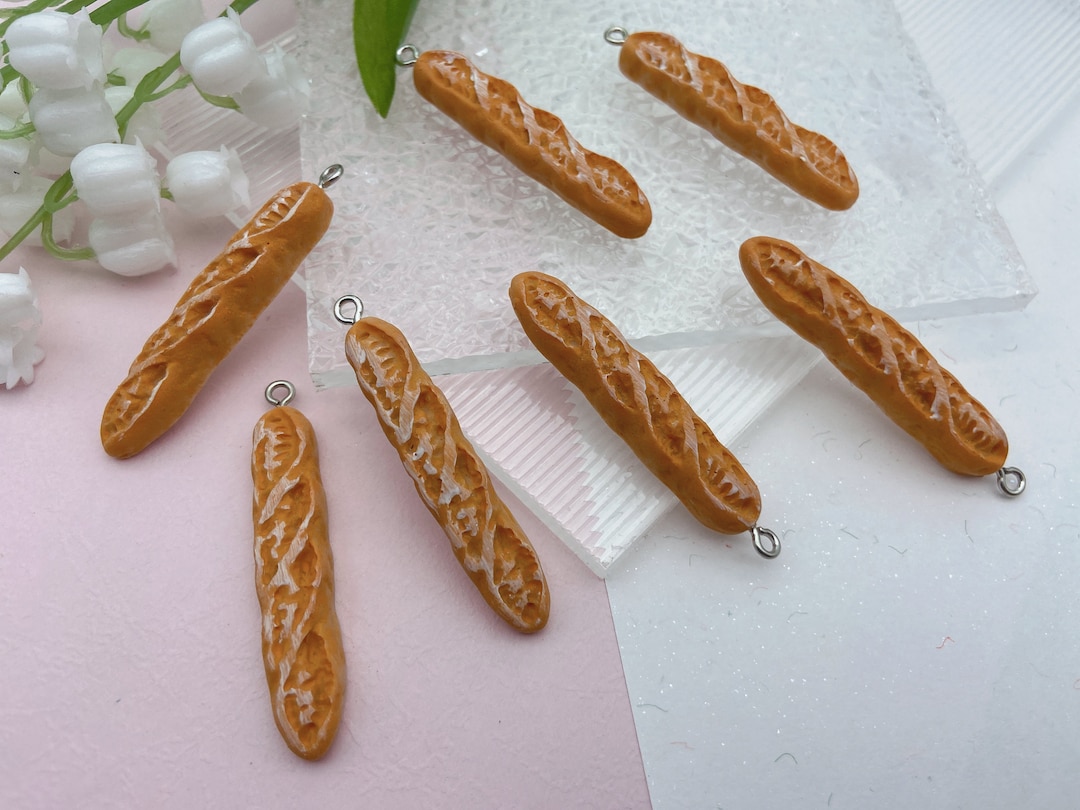 Resin French Bread Charms Plastic Bread Pendants Charms Necklace ...