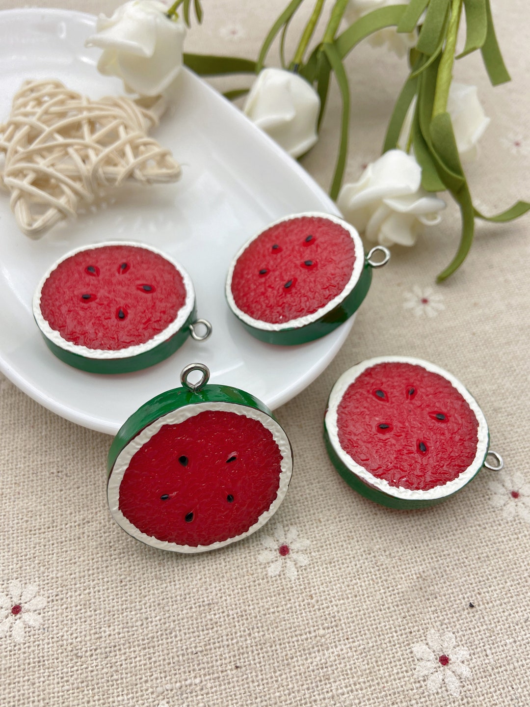 Kawaii Watermelon Charms,fruit Pendants for Jewelry Making,earring ...