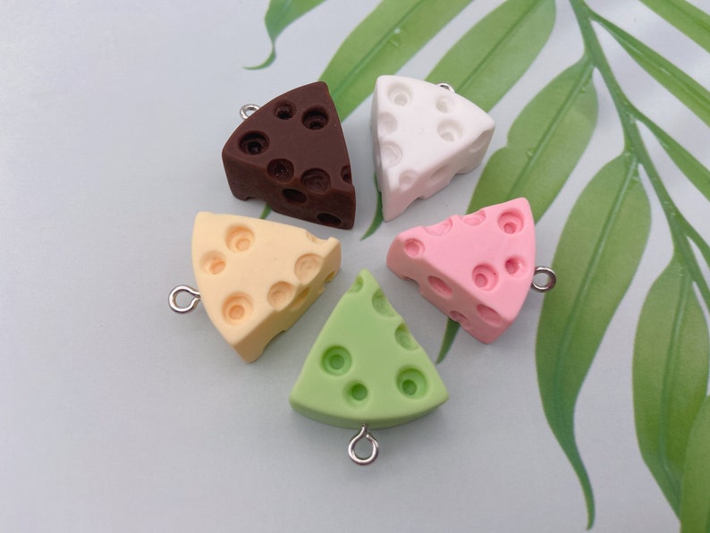 Resin Mixed Color Cheese Charm Food Pendants for Jewelry Making Earring ...