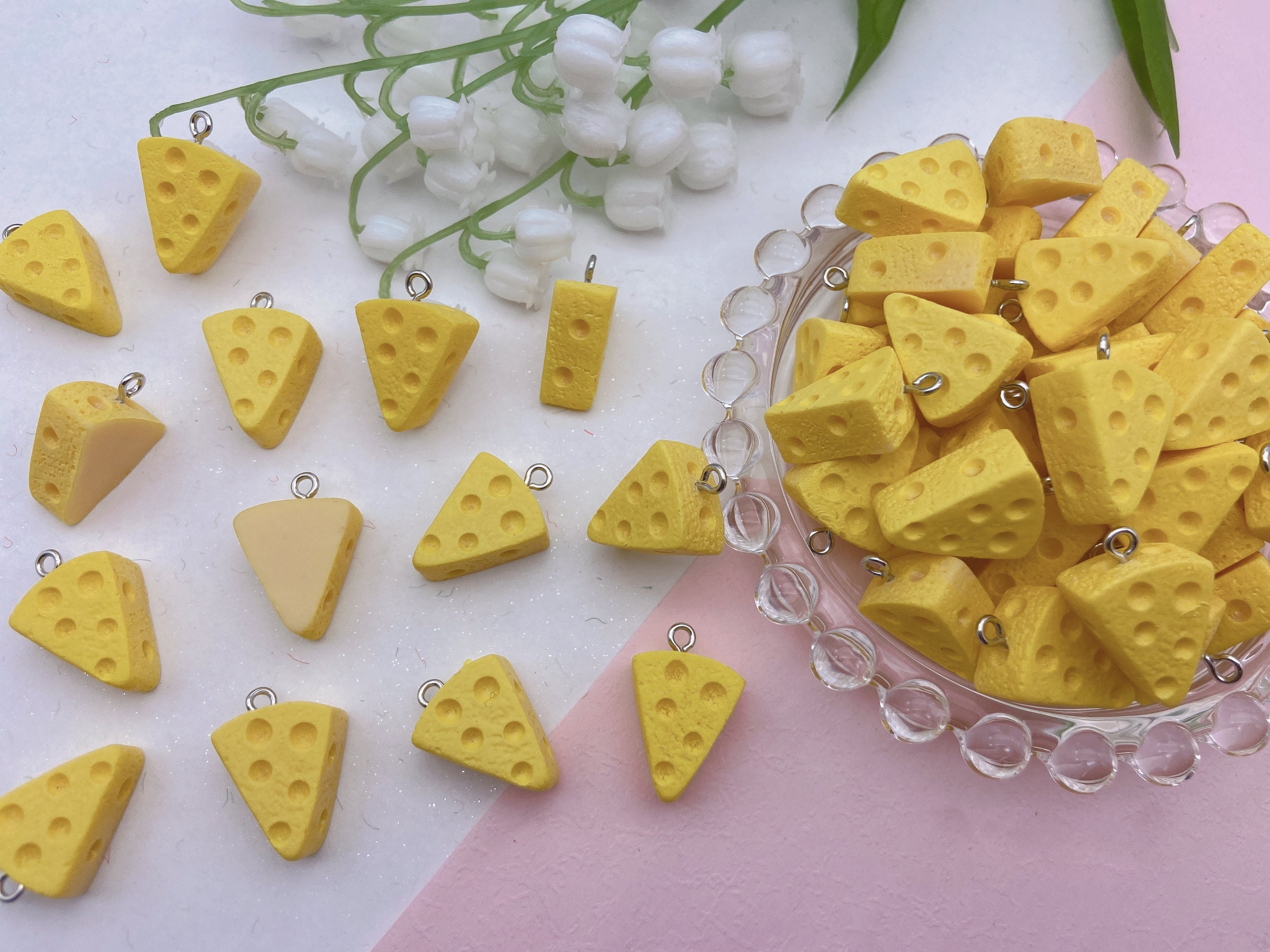 Kawaii Cheese Charm Food Pendants for Jewelry Making Earring Necklace ...