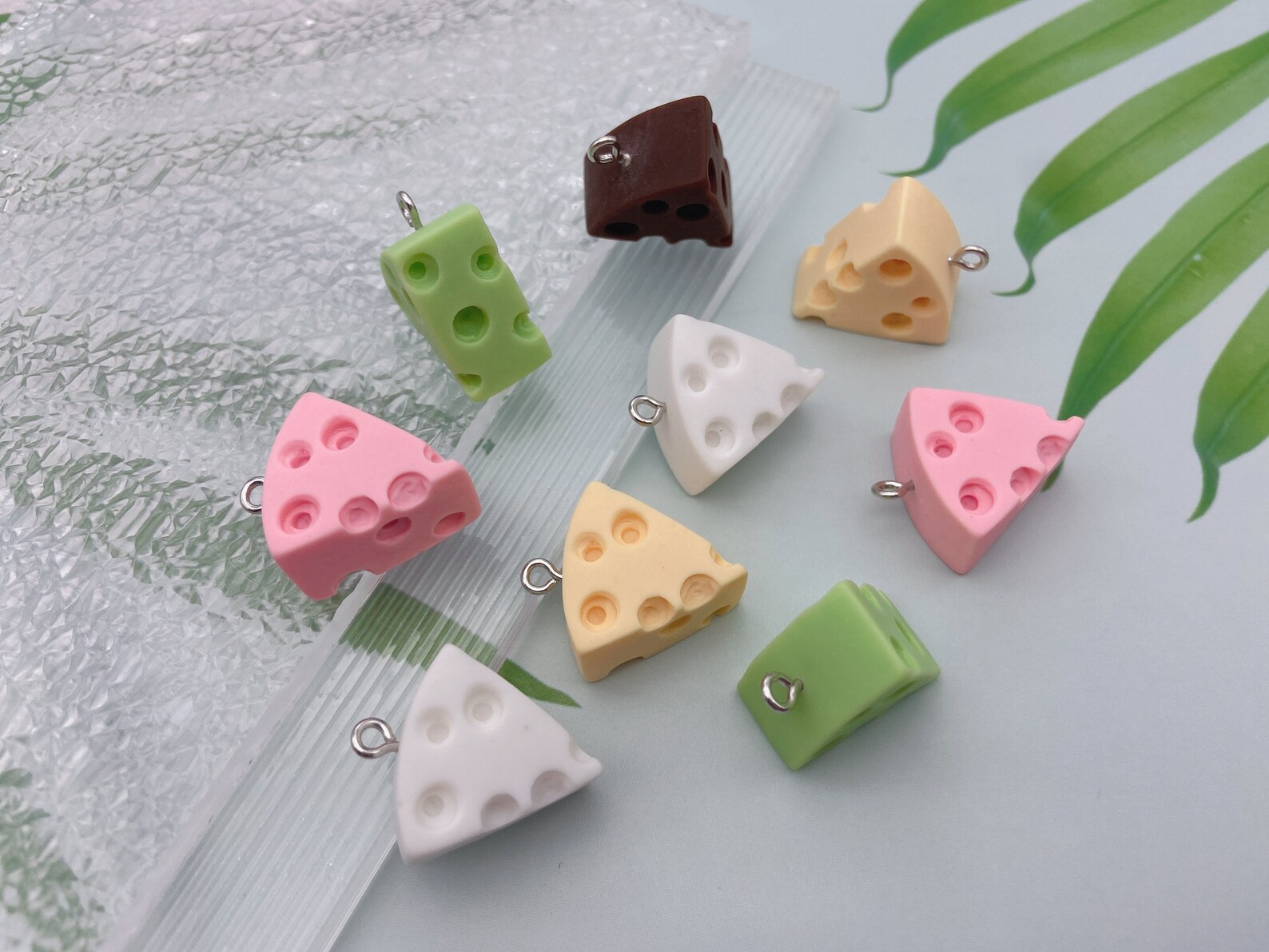 Resin Mixed Color Cheese Charm Food Pendants for Jewelry Making Earring ...