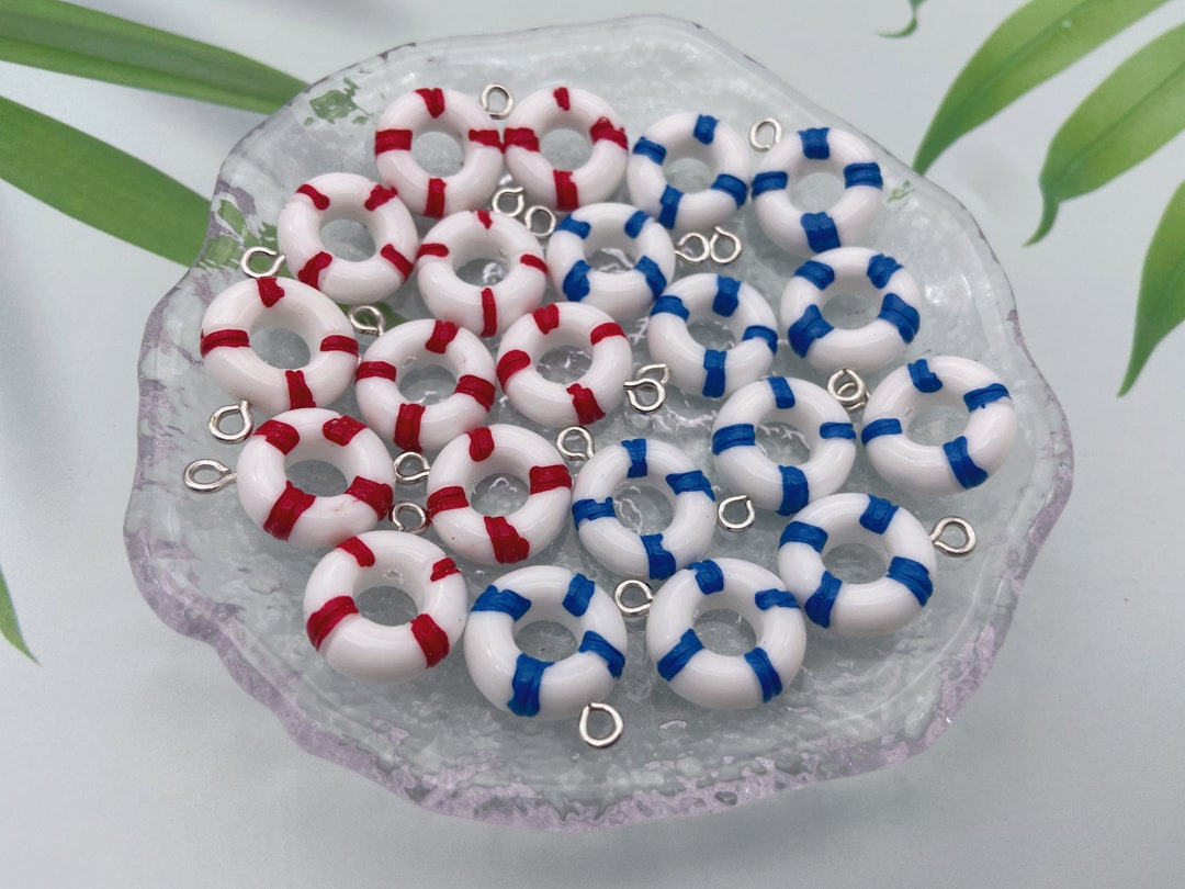 Life Buoy Swimming Ring Charm Resin Accessories for Making Crafting ...