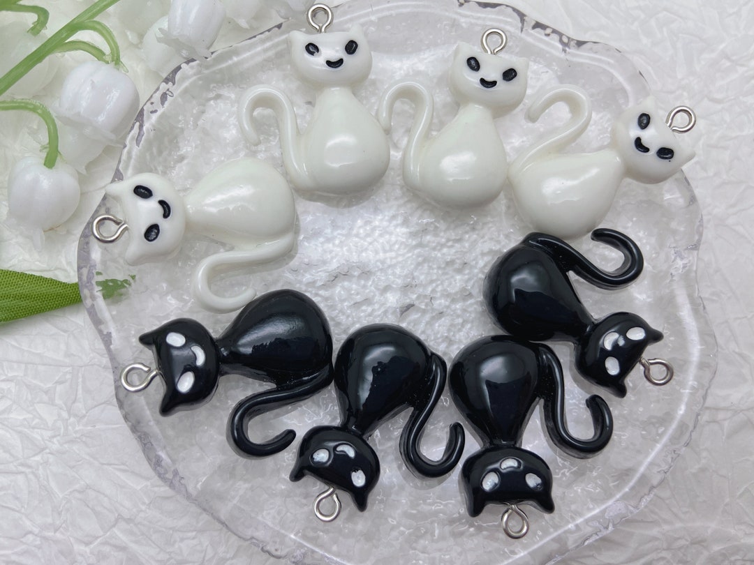 Resin Cute Cat Charms,animal Pendants for Jewelry Making,earring ...