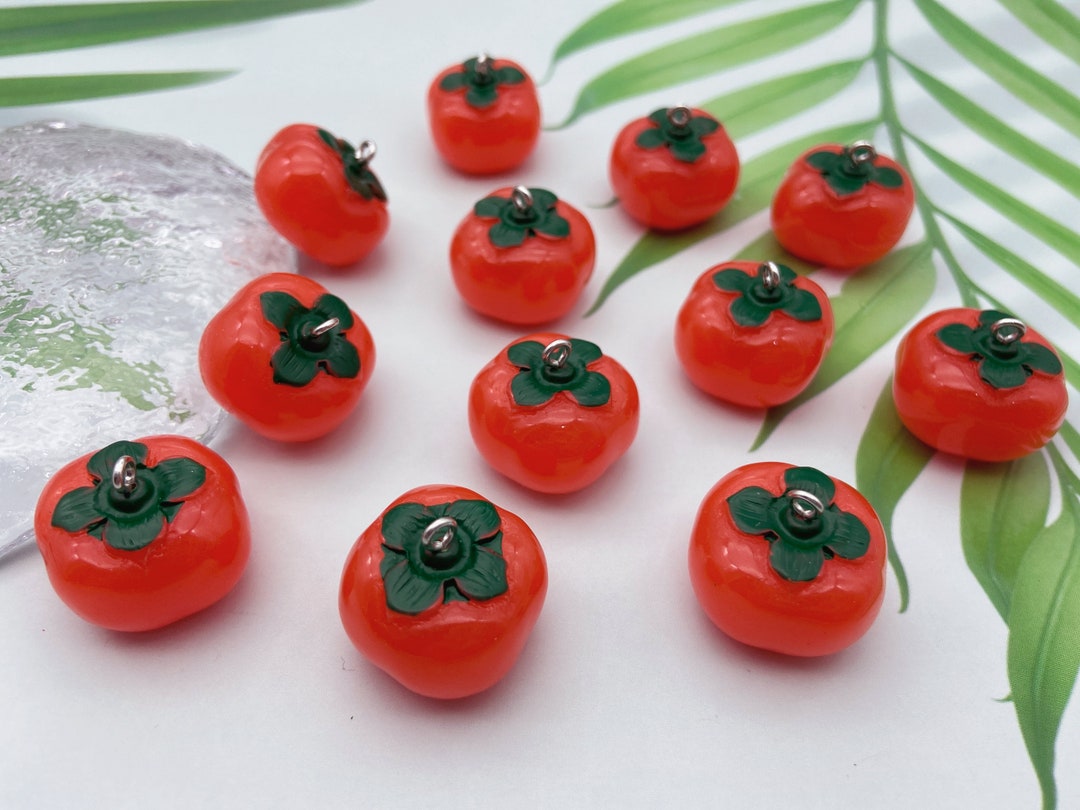 Fruit Charm Resin Persimmon Charms Pendant for Earring Necklace ...