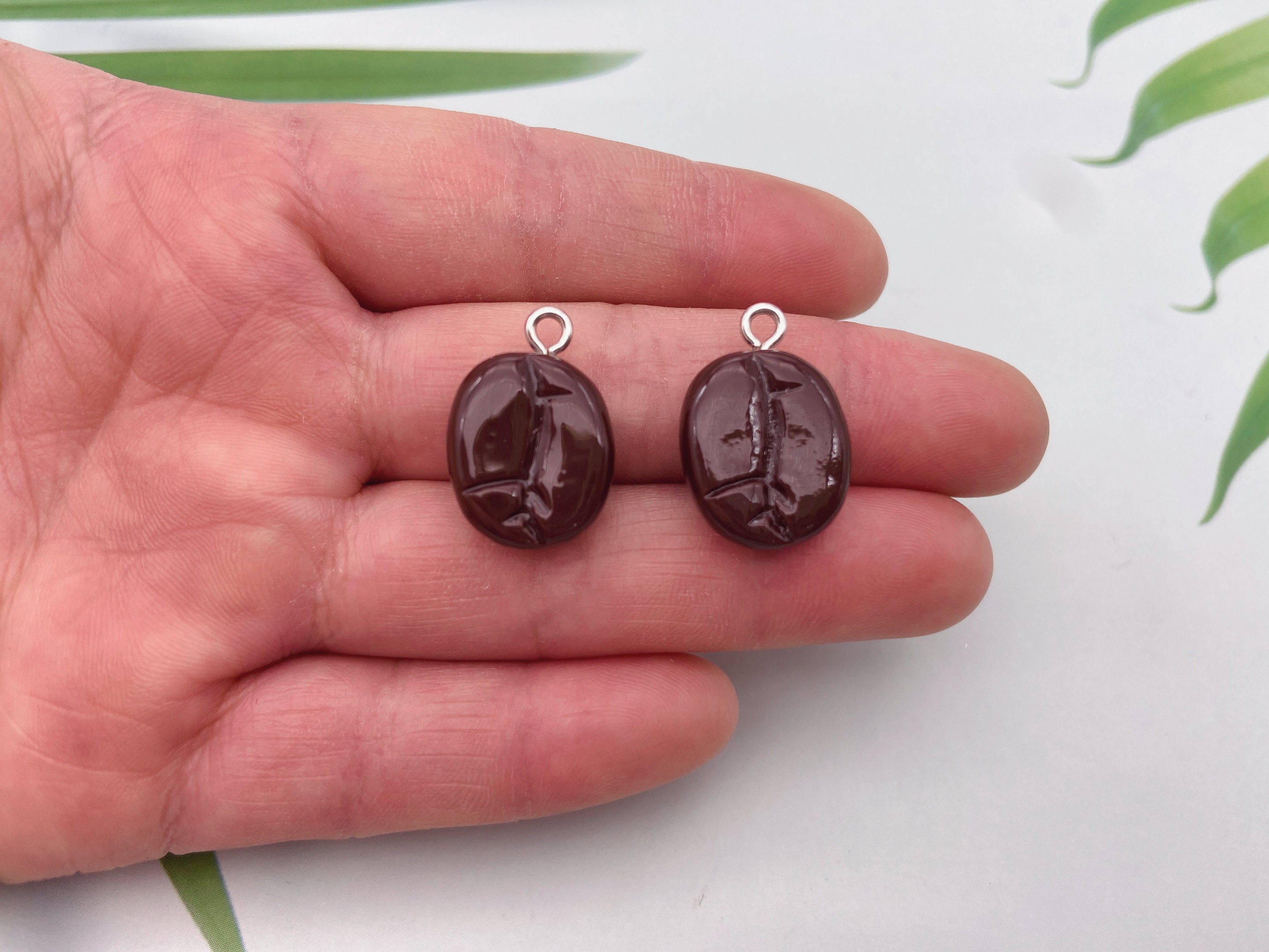 Resin Miniature Food Cute Coffee Beans Charms Earring Necklace Bracelet ...