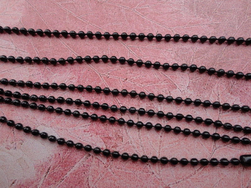 Buy 100pcs 2.0mm 27inch Black Ball Necklace Chain With Matching Online ...