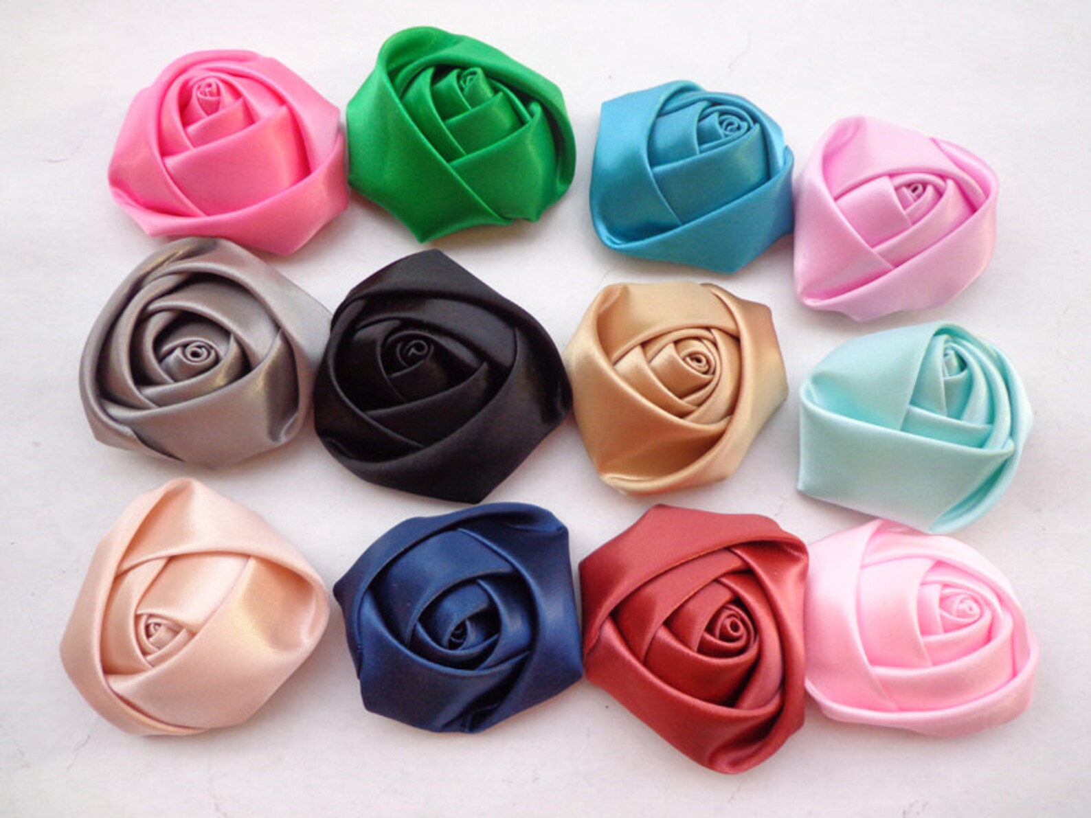 50 piezas de colores elegante rosetón satén flores 50X25mmL - Etsy España