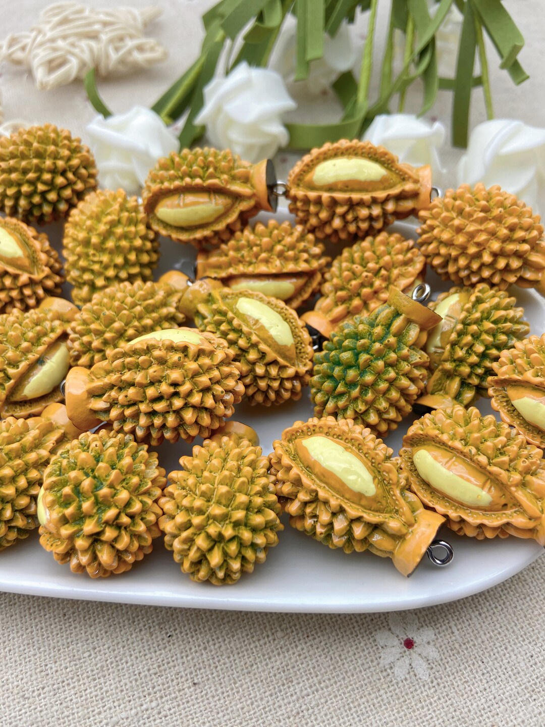 Kawaii Durian Charms,fruit Pendants for Jewelry Making,earring Necklace ...