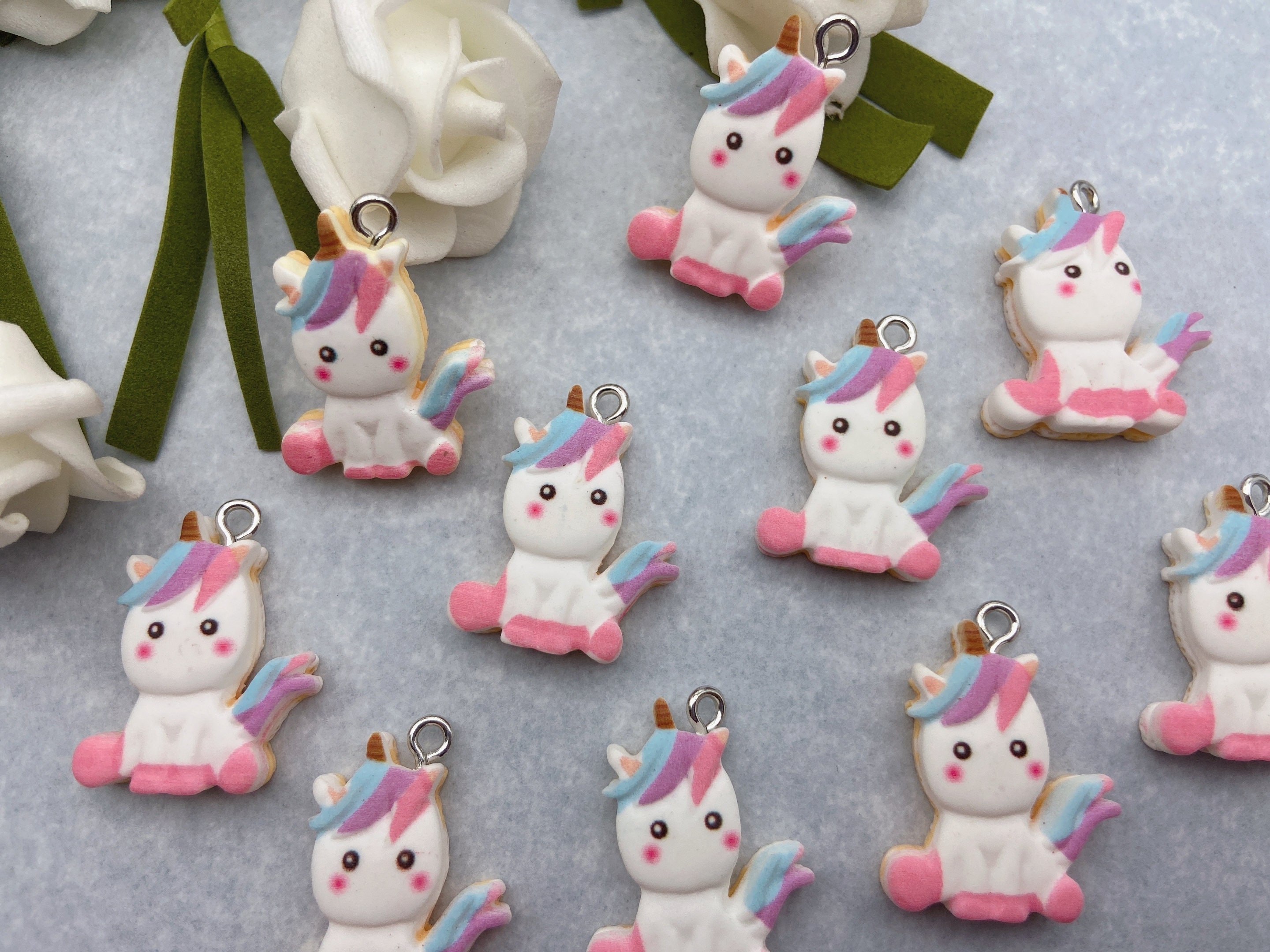 Resin Cute Animal Unicorn Charms Cartoon Charms Pendants for DIY ...