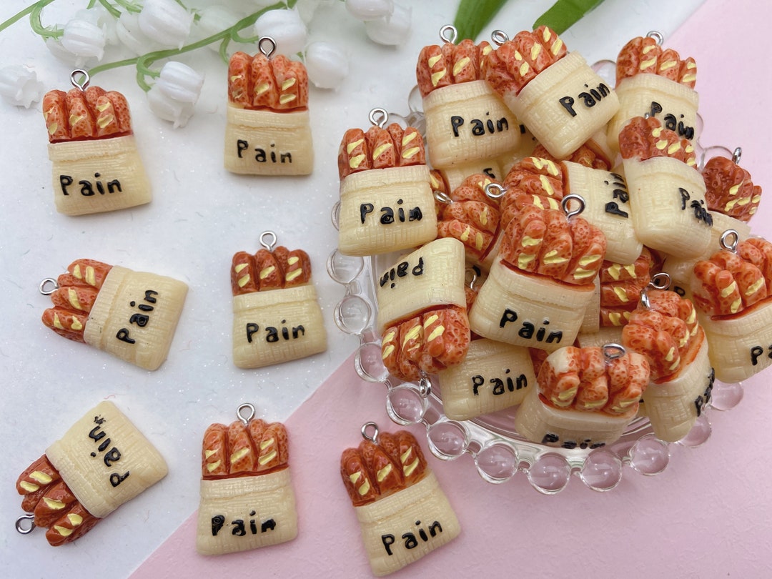 Resin French Bread Charms Plastic Bread Pendants Charms Necklace ...