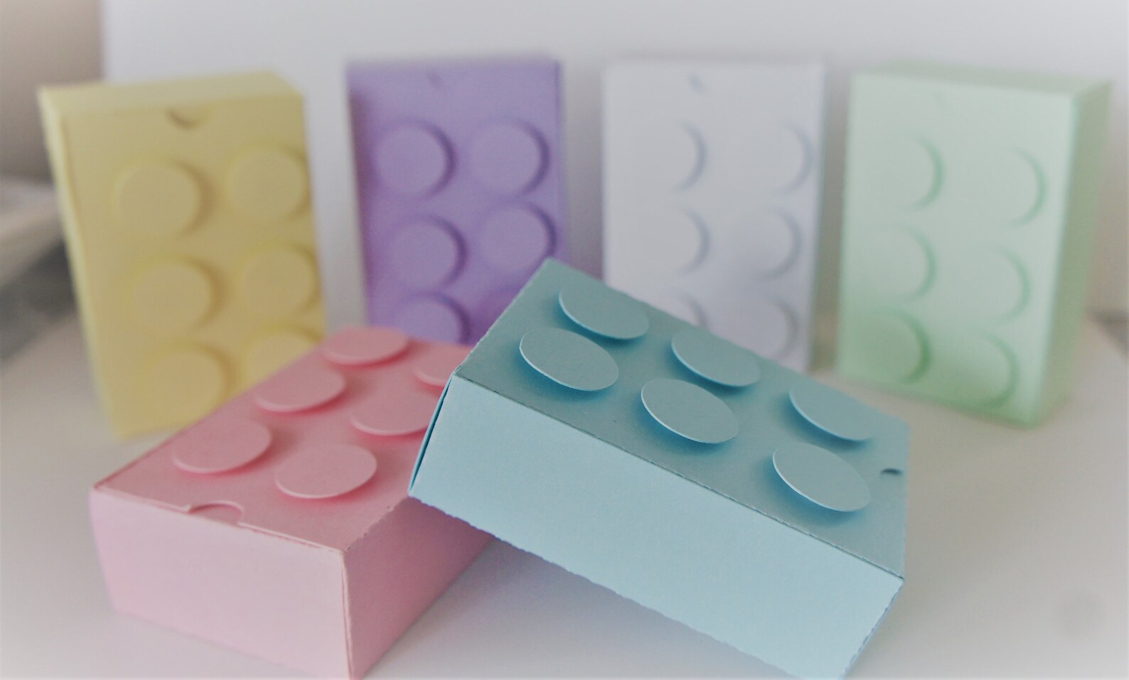 Building Block Boxes in Soft Pale Colors. Set of 6,12 Or24 Medium ...