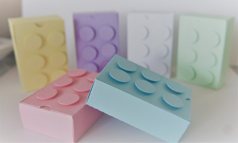 Building Block Boxes in Soft Pale Colors. Set of 6,12 Or24 Medium ...
