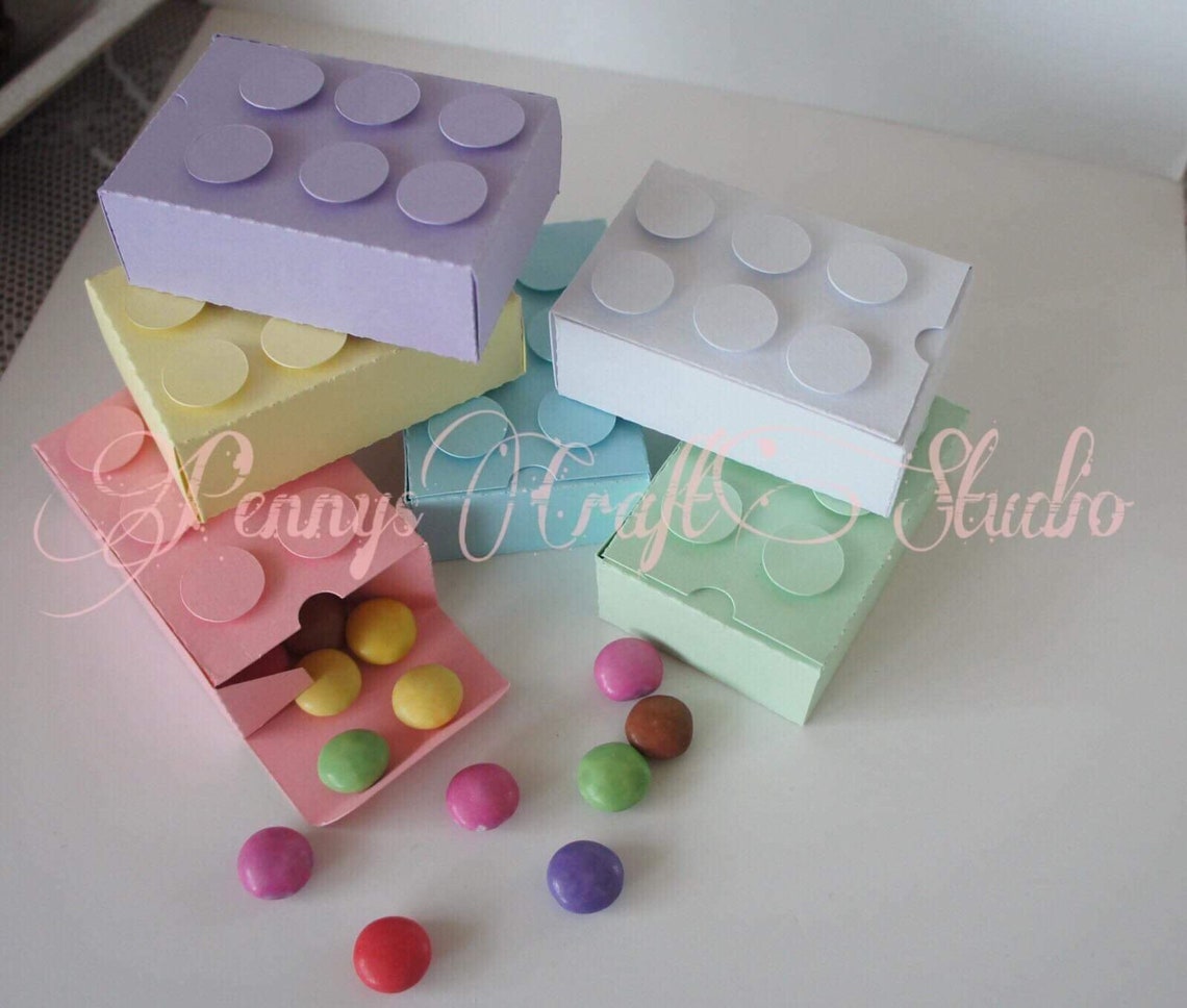 Building Block Boxes in Soft Pale Colors. Set of 612 Or24 - Etsy
