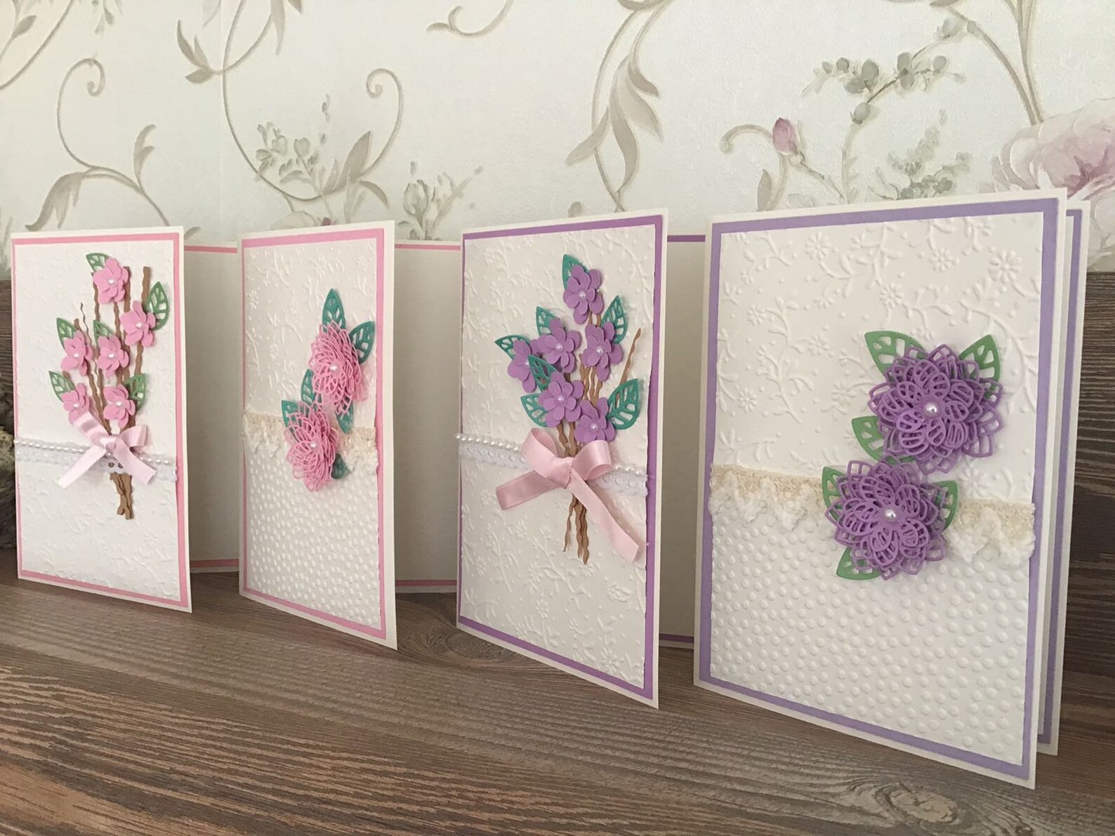 Set of 4 Handmade Greeting Cards. Beautifully Handmade Cards - Etsy