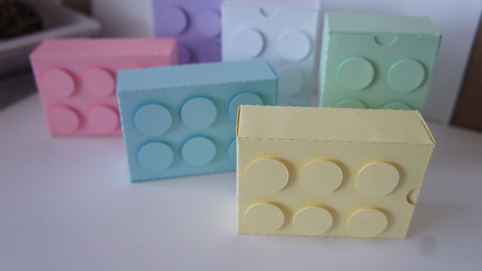 Building Block Boxes in Soft Pale Colors. Set of 6,12 Or24 Medium ...