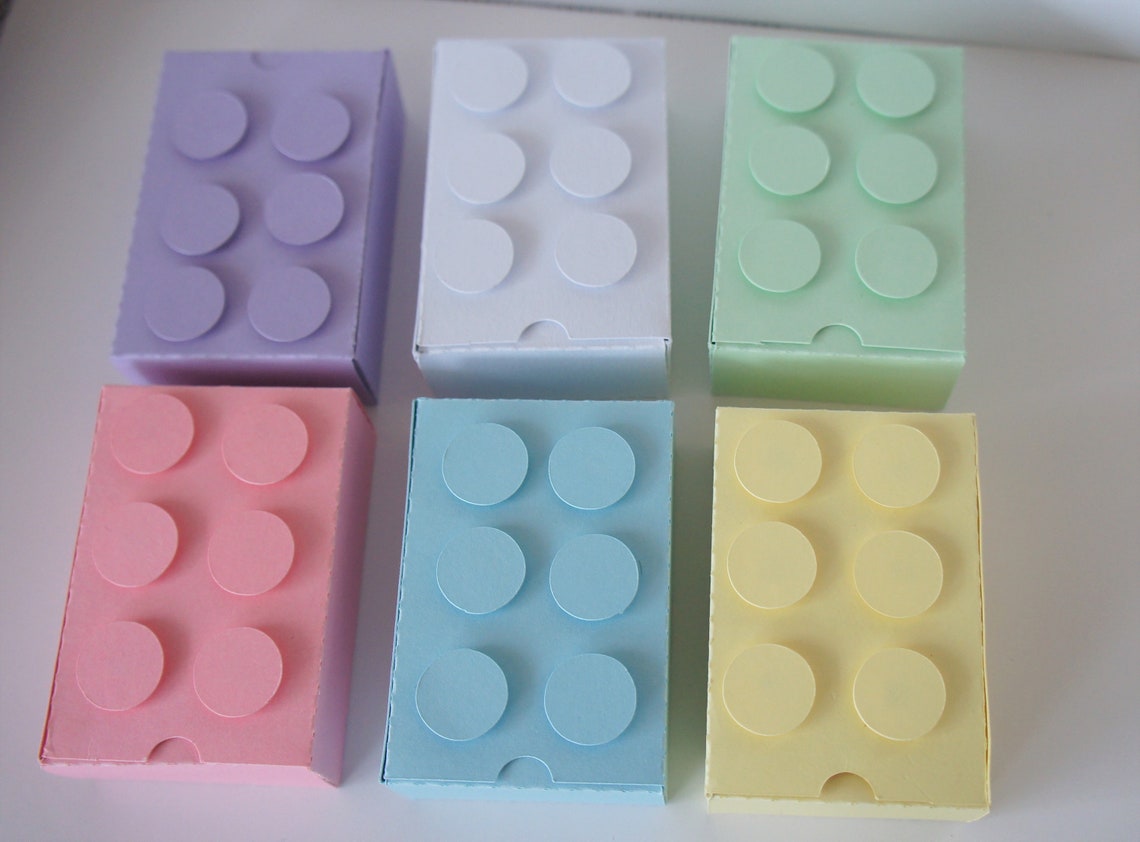 Building Block Boxes in Soft Pale Colors. Set of 612 Or24 - Etsy
