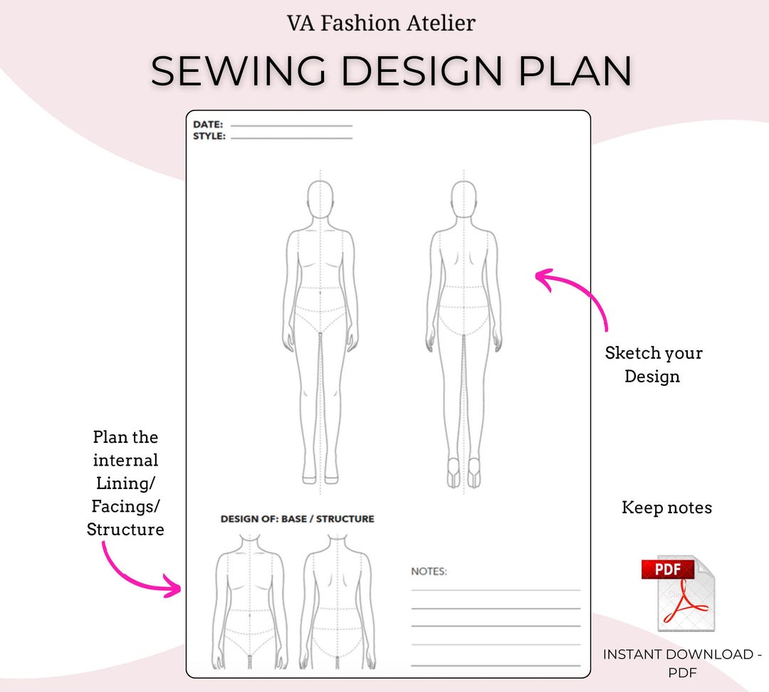 Sewing Design Plan - Fashion Design Templates - Sketch Details Planner ...