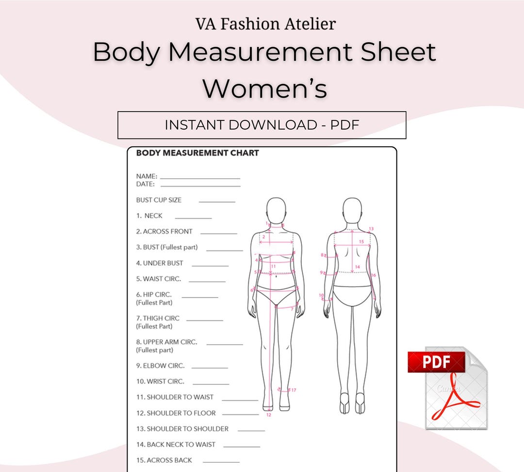 Women's Body Measurement Sheet - Fashion Sewing Measurement Sheet ...