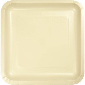54 Pack Square 7-inch Paper Dessert or Lunch Plates for Wedding ...