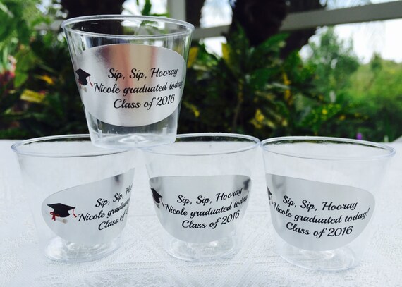 50 1oz. Personalized Plastic Shot Cups for GRADUATION Party or | Etsy