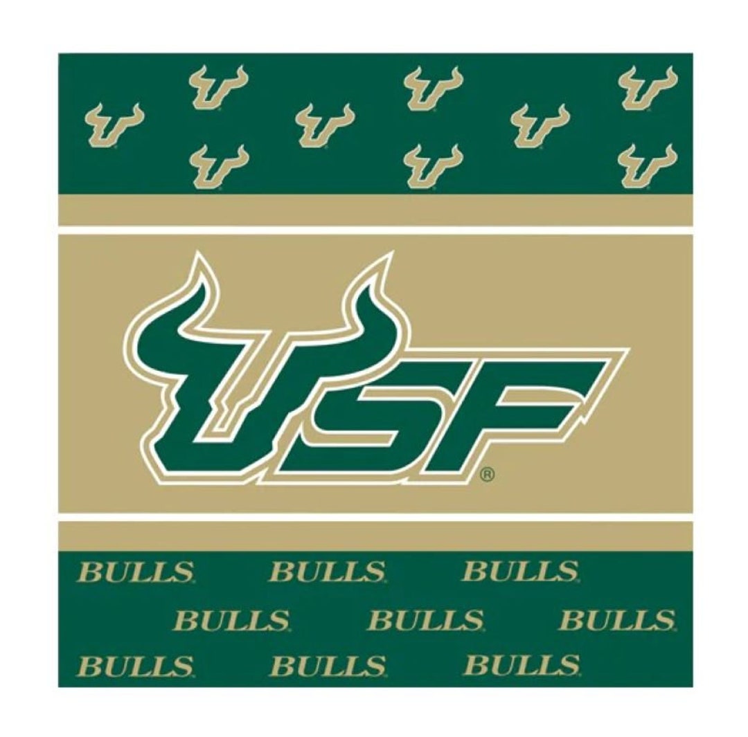 32ct USF Bulls 2-ply Premium Lunch Napkins College Football Party ...