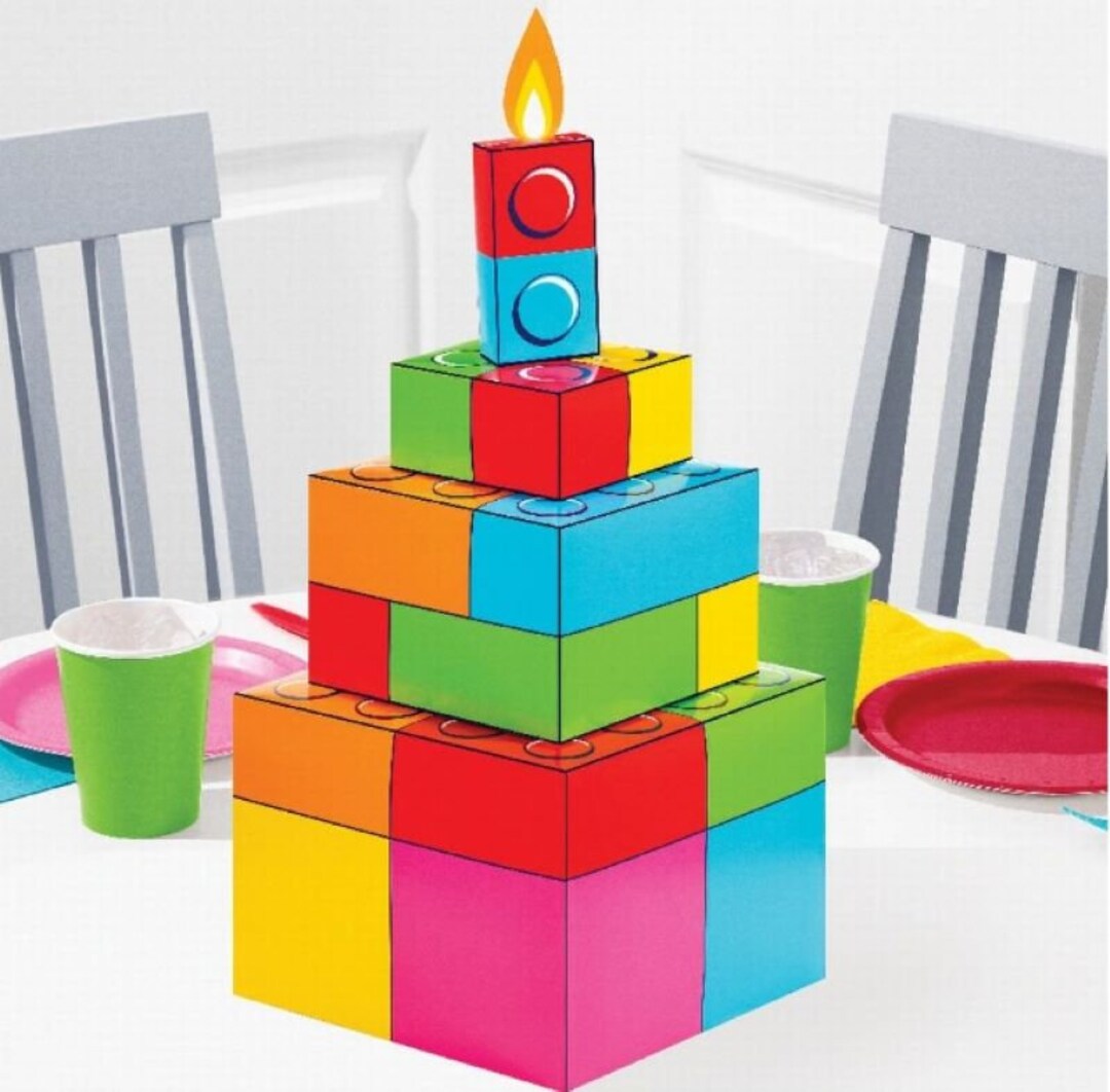 3D Block Bash 3D Centerpiece 18.25" Tall Birthday Boy Party Supply - Etsy