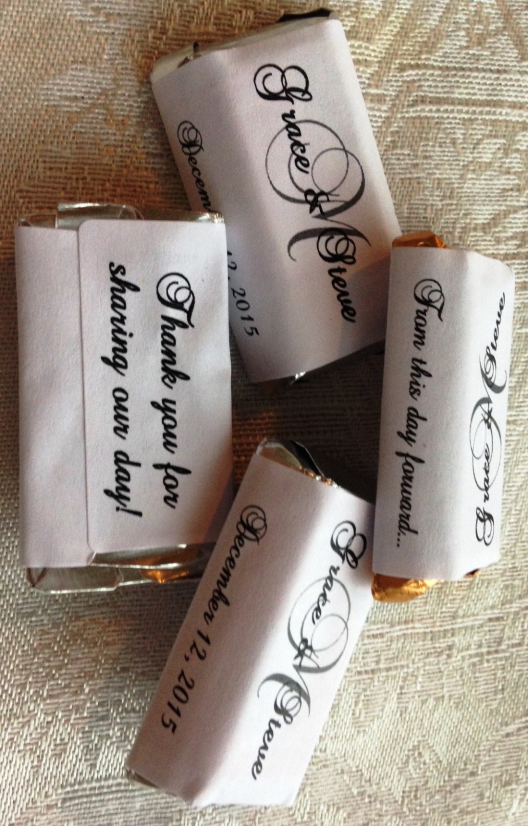 180 MONOGRAM Themed Wedding Candy Wrappers/stickers/labels for Your ...