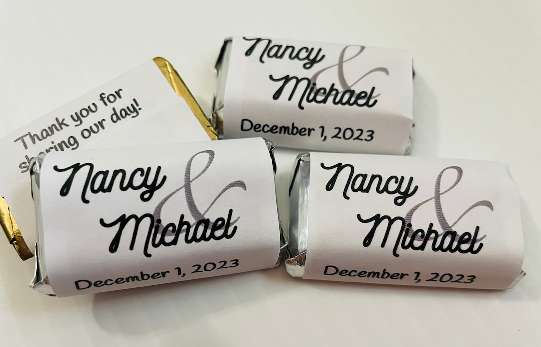 90 Adorable Wedding Candy Wrappers/stickers/labels for Your HERSHEY ...
